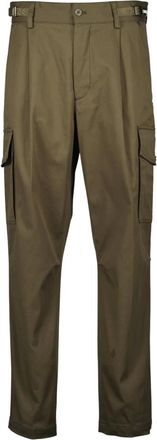 Moncler Homme, Pantalons, Vert, Taille: L Cotton Gabardine Pantalons