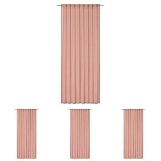 Elbersdrucke Gardine mit verdeckten Schlaufen Air 14 rosa halbtransparent 255x140cm 201838 Vorhang f&uuml;r das Wohnzimmer Schlafzimmer K&uuml;che Flur Kinderzimmer (Packung