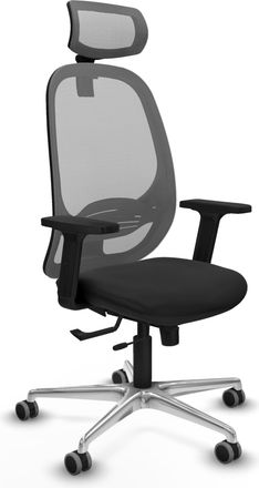 Piqueras y Crespo Gepolsterter Stuhl mit 2D-Armlehnen, h&ouml;henverstellbarer Lendenwirbelst&uuml;tze und h&ouml;henverstellbarem Kopfteil, h&ouml;henverstellbar und neigbar. Ausgestattet