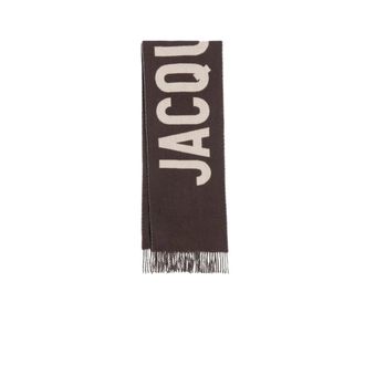 Jacquemus Stylischer Wollschal mit Logo - - Accessories - Damen - Braun - ONE SIZE