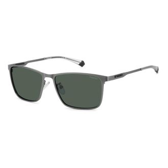 Polaroid Homme, Accessoires, Gris, Taille: 58 MM Rectangle Lunettes de soleil