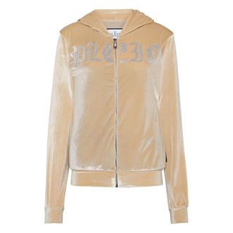 Philipp Plein Femme, Sweatshirts et sweats &agrave; capuche, Beige, Taille: 42 FR Zip-throughs