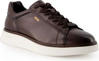 HUGO BOSS Herren Sneaker braun Glattleder
