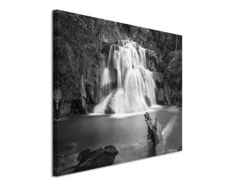 Paul Sinus Art 50x70cm Wandbild Fotoleinwand Bild in Schwarz Weiss Huay Mae Kamin Wasserfall Thailand