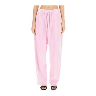 Alexander Wang Femme, Pantalons, Rose, Taille: 42 FR Articulated Velour Track Pants