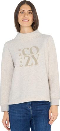 Cecil Pullover mit Embroidery Oat Milk beige Melange XXL