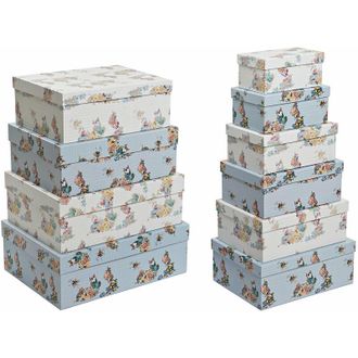 DKD Home Decor Karton 10 karton 43,5X33,5X15,5 karton blaue blumen Material Farbe blau weiss mehrfarbig Familie BESTELLdetails