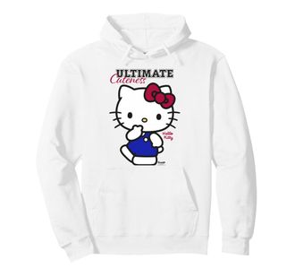 Hello Kitty College Sport S&uuml;&szlig;e Figur in klassischer Pose Pullover Hoodie