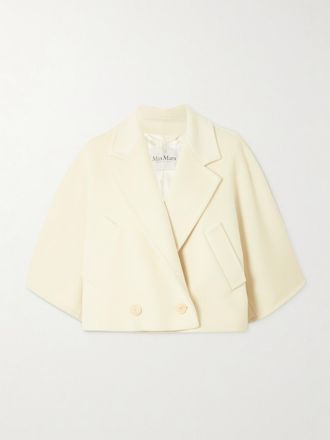 Max Mara Galea Verkürzte, Doppelreihige Jacke Aus Einer Woll-kaschmirmischung - Creme