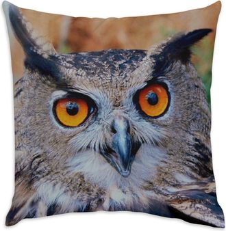 Fabulous Kissen aus Samt, weiß, Eulenmotiv, Wildnis, Tier, Vögel, 40 x 40 cm, samtige Haptik, inkl. Bezug und Kissen