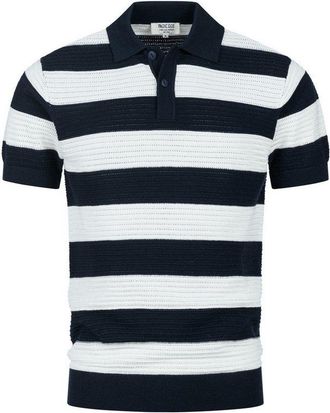 Indicode Poloshirt INTidsel aus strukturierter Strickqualit&auml;t mit markanten Streifen