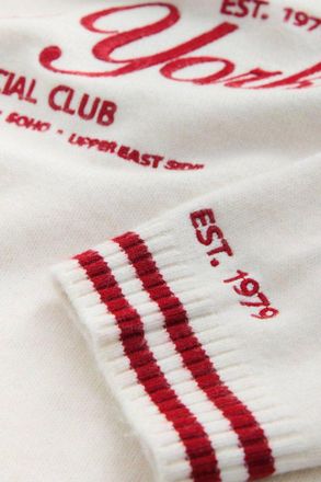 Next V-Ausschnitt-Pullover Sportlicher Pullover mit V-Ausschnitt und Grafik (1-tlg)