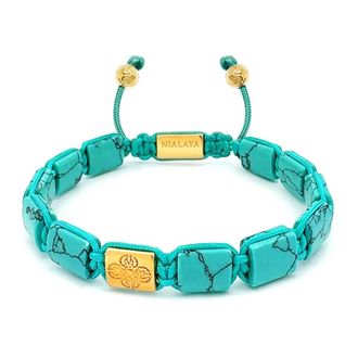 Nialaya Homme, Accessoires, Jaune, Taille: 2XL The Dorje Flatbead Collection - Turquoise and Gold