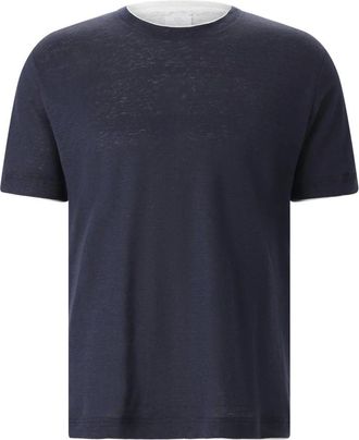 Eleventy Homme, Tops, Bleu, Taille: S T-shirt en lin