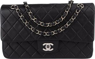 Chanel Crossbody Bags - Chanel Quilted Lambskin Medium Double Flap Crossbo - Gr. unisize - in Schwarz - f&uuml;r Damen