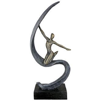 Gilde Skulptur Lebensfreude Bronze/schwarz 9x18x43cm