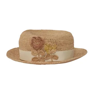 BONPOINT Femme, Accessoires, Beige, Taille: 3XL Lyse Chapeau Canotier Tress&eacute; &agrave; la Main