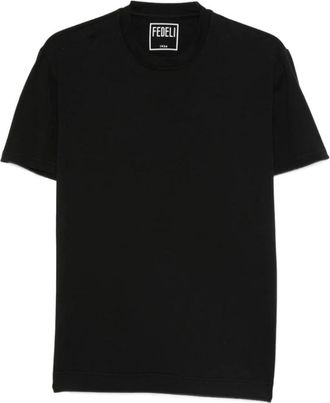 Fedeli Homme, Tops, Noir, Taille: 4XL T-shirt &agrave; col rond