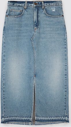 Jeanne Vouland Jupe Calla Mid Denim Bleached Bleu