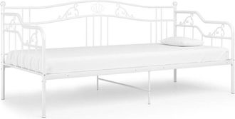 vidaXL Schlafsofa Bettgestell Wei&szlig; Metall 90x200 cm Vidaxl