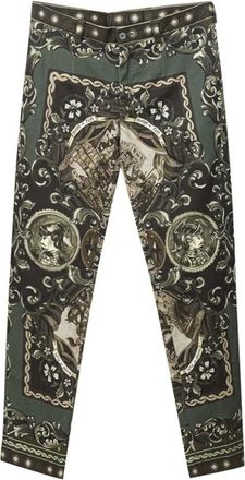 Dolce & Gabbana Femme, Pantalons, Multicolore, Taille: 40 FR Pantalon en coton avec imprim&eacute; de marionnettes