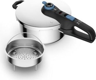 T-fal Secure Trendy Aqua Cocotte-minute 4 L, Cuisson rapide,Panier vapeur, 2 programmes, Sûr, Compatible induction P2580402