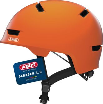 ABUS Stadthelm Scraper 3.0 - Robuster Hartschalen-Fahrradhelm f&uuml;r den Stadtverkehr - f&uuml;r Damen und Herren - Orange, Gr&ouml;&szlig;e L