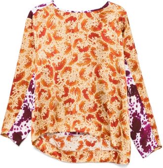 Dries Van Noten Femme, Tops, Orange, Taille: 42 FR Blouse Oversize &agrave; Col Ras du Cou