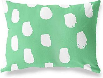 Bonamaison Le Jardin du Lin Kissenbezug Zierkissenbezug Petrol Grün-Weiß Kissenbezug, Für Bett, Auto, Sofa, Haus, Wohnzimmer, Schlafzimmer, Dekoration, 45x60 Cm 