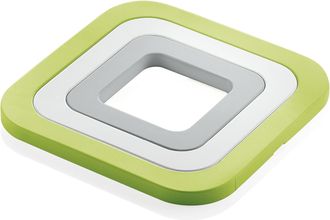 Guzzini Kitchen Active Design, 3 in 1 Set Untersetzer - Apfelgr&uuml;n, 15 x 15 x h1 cm - 29230084