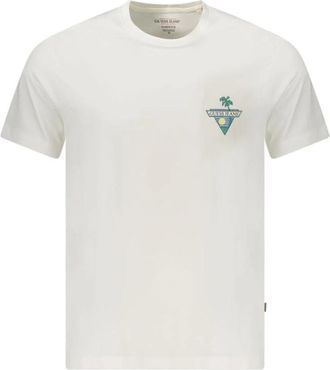 Guess Wei&szlig;es Baumwoll-T-Shirt mit Print-Logo - - Tops - Herren - Wei&szlig; - XL