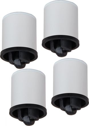 VCM 4 TLG. Laufrollen | Für HiFi- TV-Möbel mit Alu-Rohren | bis 80 kg belastbar - Rolio Weiß