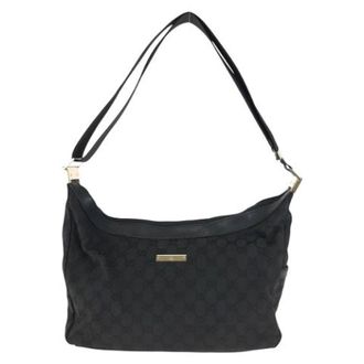 Gucci Pre-owned Sac bandouli&egrave;re en toile GG et cuir - Femme - Pre-owned - Noir - Taille: ONE Size