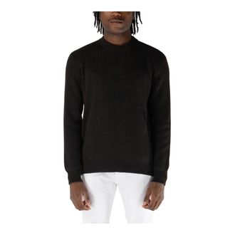 Golden Goose Homme, Pulls, Brun, Taille: M Pull à Col Rond avec Logo Brodé