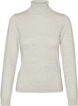 Vero Moda Vmiris Ls Pull à col roulé GA Noos Tricot, Bouleau/détail : mélange de Couleurs, XS Femme