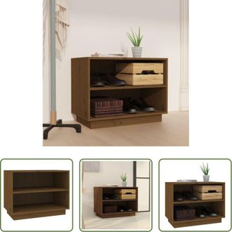 vidaXL Schuhschrank Kiefer - Schuhschrank Honigbraun 60x34x45 cm Massivholz Kiefer