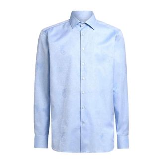 Etro Paisley Print Langarmhemd - - Shirts - Herren - Blau - L