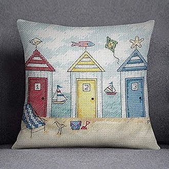 Bonamaison Le Jardin du Lin Kissenhüllen, Cotton, Mehrfarbig, 45x45