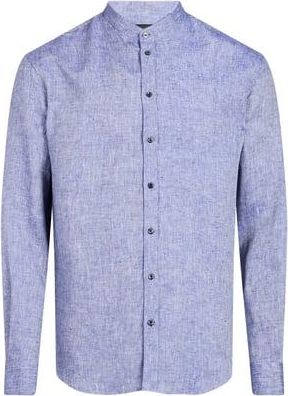 Emporio Armani Chemise &agrave; col officier en pur lin