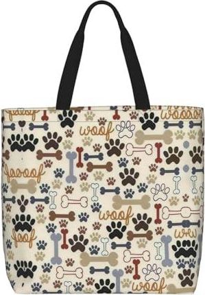 Generic Os De Chien En Forme De Patte Sac Cabas L&eacute;ger Tote Bag D&eacute;contract&eacute; Sac Fourre-Tout Pour Shopping Universit&eacute; Voyage