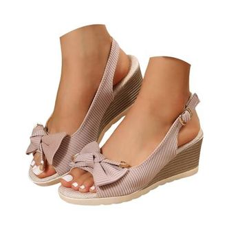 Generic Sandales d&eacute;t&eacute; pour femme avec bretelles larges et talon compens&eacute; pour les f&ecirc;tes de plage, tenues d&eacute;contract&eacute;es, soutien de la vo&ucirc;te plantaire, l&eacute;g&egrave;res