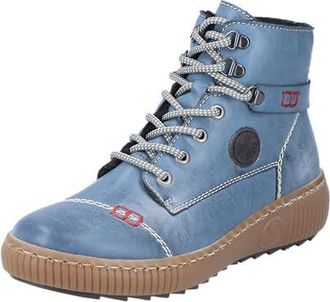 Rieker Bottes à lacets Z6644 pour femme, bleu, 39 EU