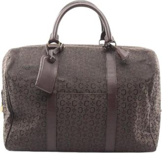 Celine unisex, Pre-owned, Brun, Taille: ONE Size Pre-owned C Sulky Canvas Leather Boston Bag