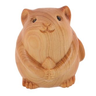 BESPORTBLE Wood Carving Hamster Statue Aus Holz Handgefertigte Tierfigur Dekorativer Hamster F&uuml;r Zuhause Und Langlebig F&uuml;r