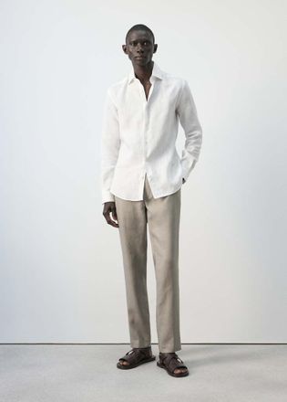 Mango Chemise slim-fit 100 % lin blanc - Homme - XXL - MANGO MAN