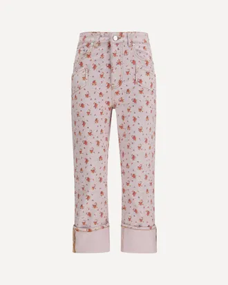 Ganni Printed Capri Pants Female 27