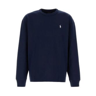 Polo Ralph Lauren Homme, Sweatshirts et sweats &agrave; capuche, Bleu, Taille: S T-shirt &agrave; manches longues en jersey coupe d&eacute;contract&eacute;e