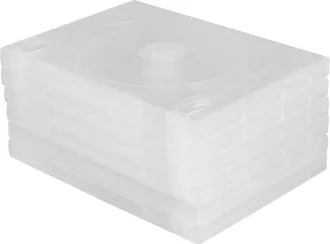 Angoily 6 St&uuml;ck CD Aufbewahrungsbox Transparent Tragbare DVD H&uuml;lle mit Etikettenfach Doppel Disc f&uuml;r Heimkino und Medienaufbewahrung