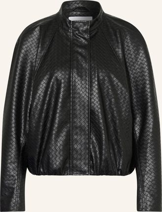 Comma Comma Blouson In Lederoptik schwarz
