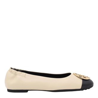 Tory Burch Femme, Chaussures, Beige, Taille: 36 EU Ballerines Claire &agrave; bout contrastant